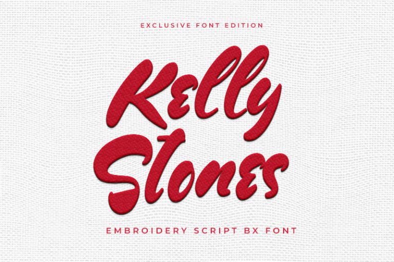 Kelly Stones Embroidery Font, Embroidery Handwritten Script Font, Bx ...