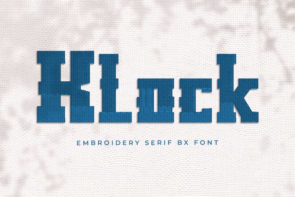 Klock Embroidery Font, Embroidery Serif Font, Bx Embroidery Fonts ...