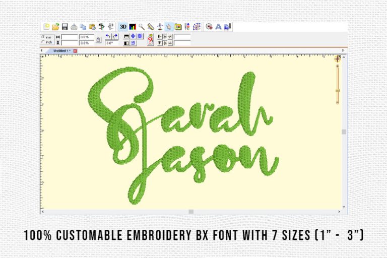 Sarah Jason Embroidery Font, Embroidery Script Font, Bx Embroidery ...