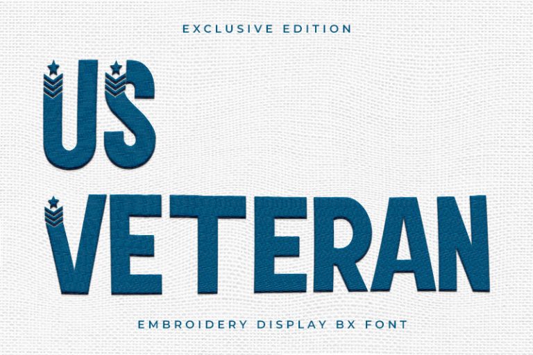 US Veteran Embroidery Font, Embroidery Decorative Font, Bx Embroidery ...