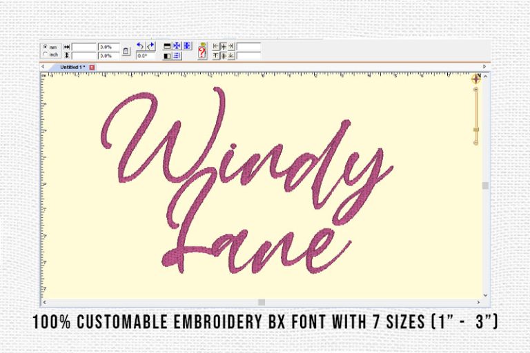 Windy Lane Embroidery Font, Embroidery Handwritten Script Font, Bx ...