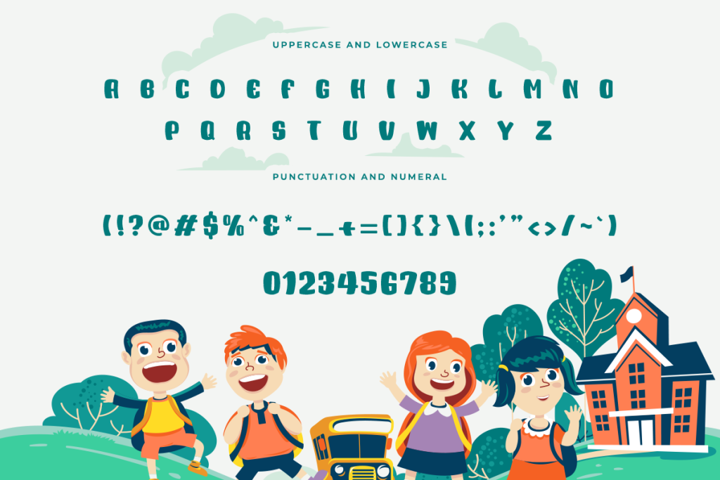 School Modern Kids Font - Font Kong