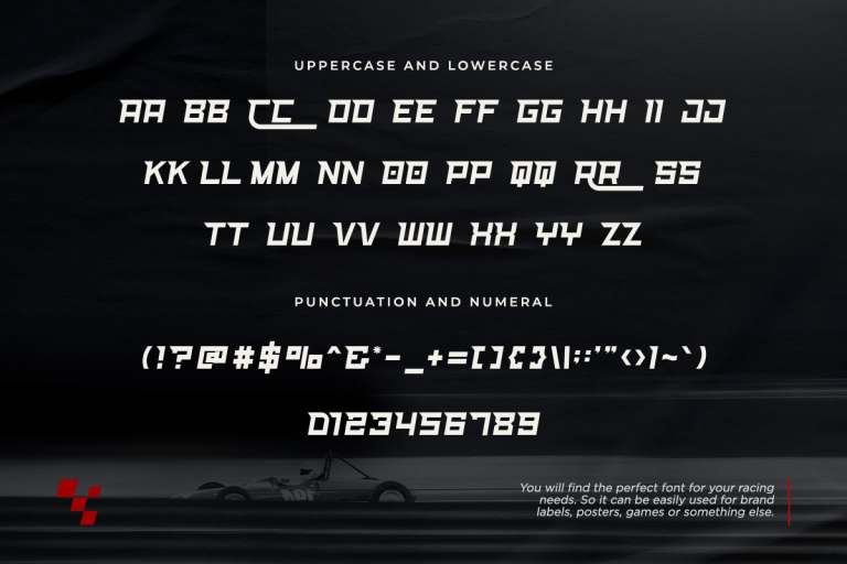 Racing Car Modern Racing Font - Font Kong