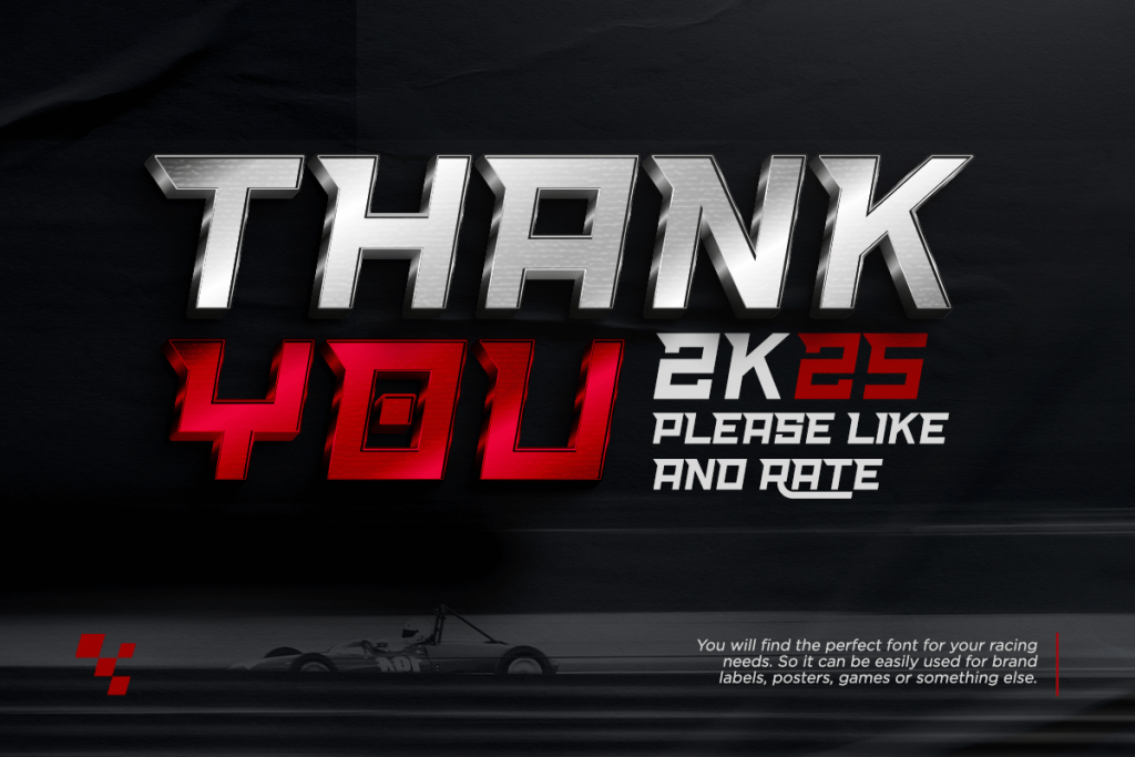 Racing Car Modern Racing Font - Font Kong