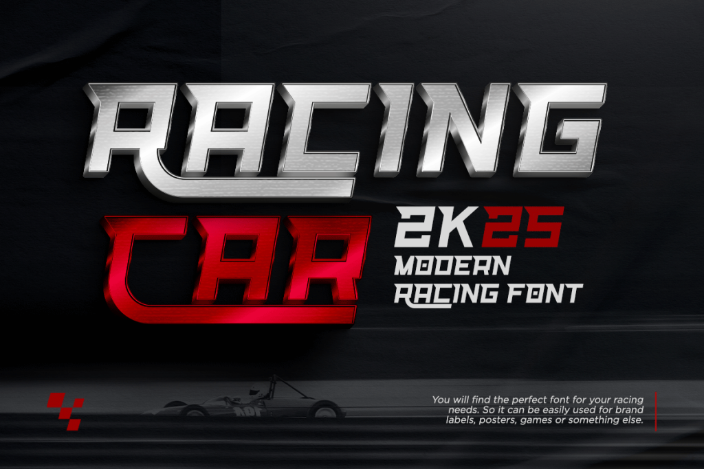 Racing Car Modern Racing Font - Font Kong