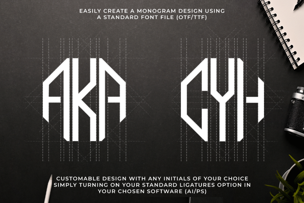 Modern Monogram Octagon Font - Font Kong