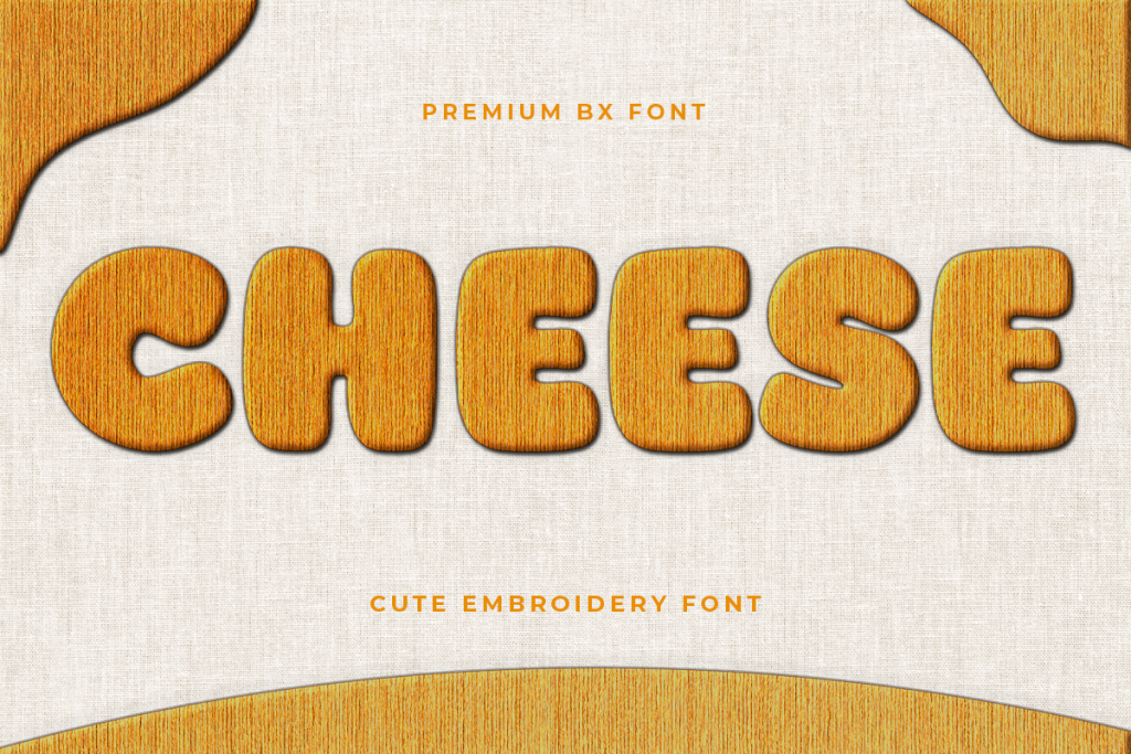Cheese Embroidery Font, Embroidery Display Font, Modern Embroidery ...