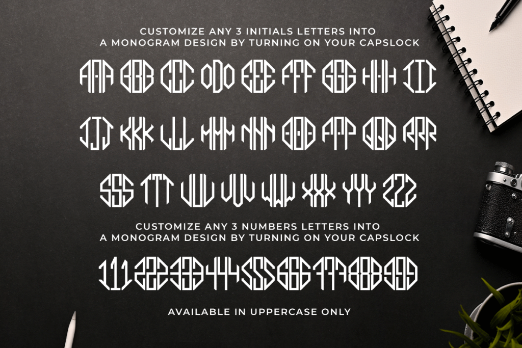 Modern Monogram Octagon Font - Font Kong