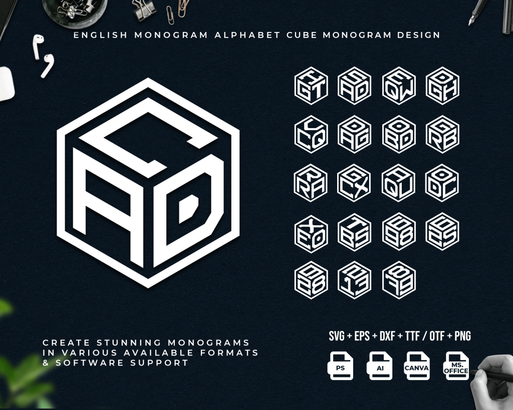 Modern Monogram Cube Font - Font Kong