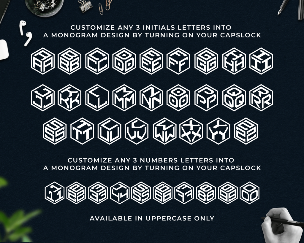 Modern Monogram Cube Font - Font Kong