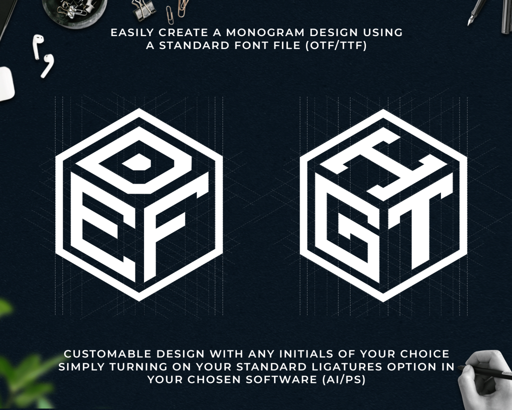 Modern Monogram Cube Font - Font Kong