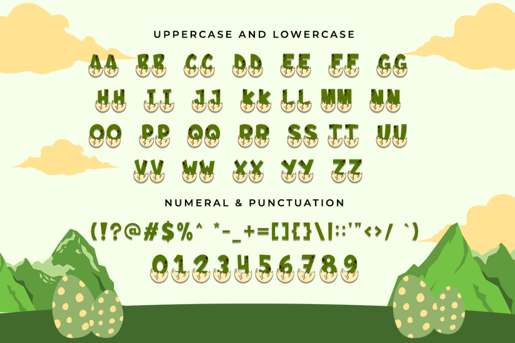 Egg Dino Decorative Kids Font - Font Kong