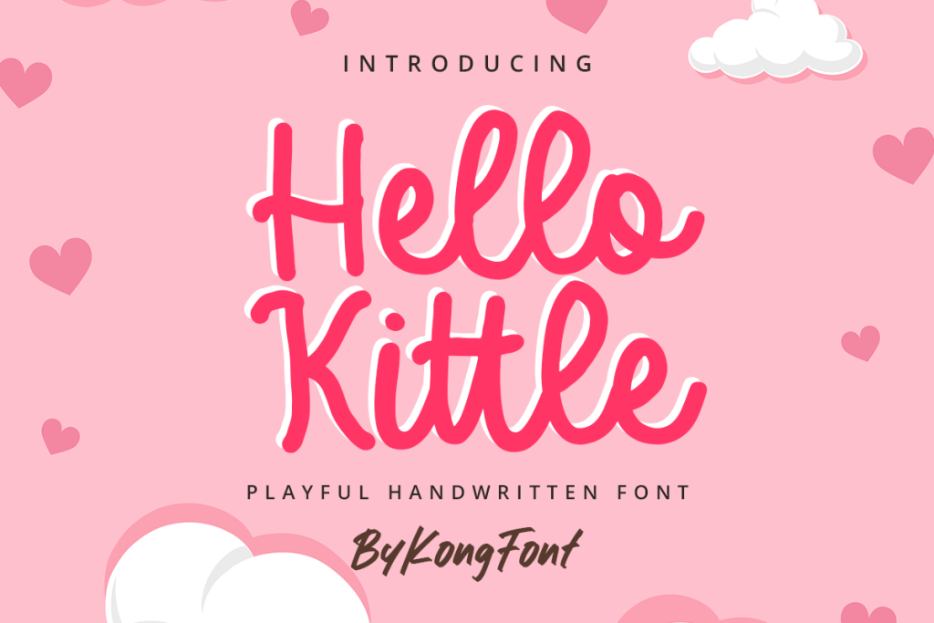 Hello Kittle Modern Playful Handwritten Font - Font Kong