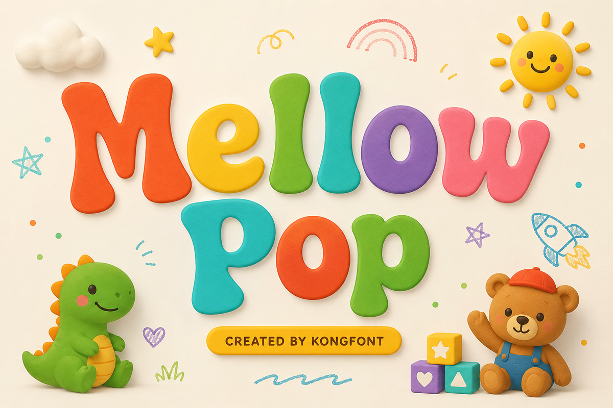 Mellow Pop A Modern Display Kids Font - Font Kong