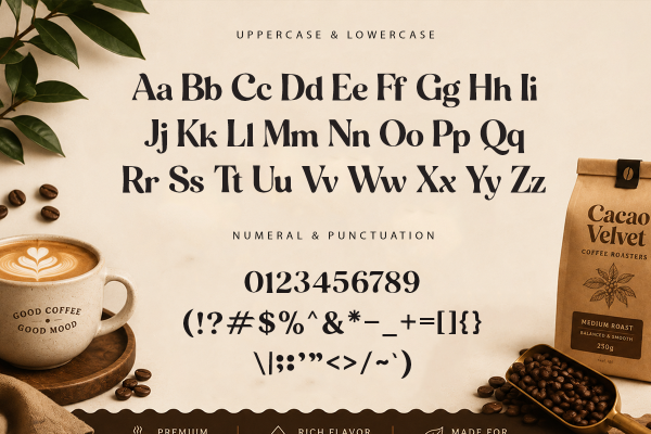 Cacao Velvet A Modern Serif Font - Font Kong